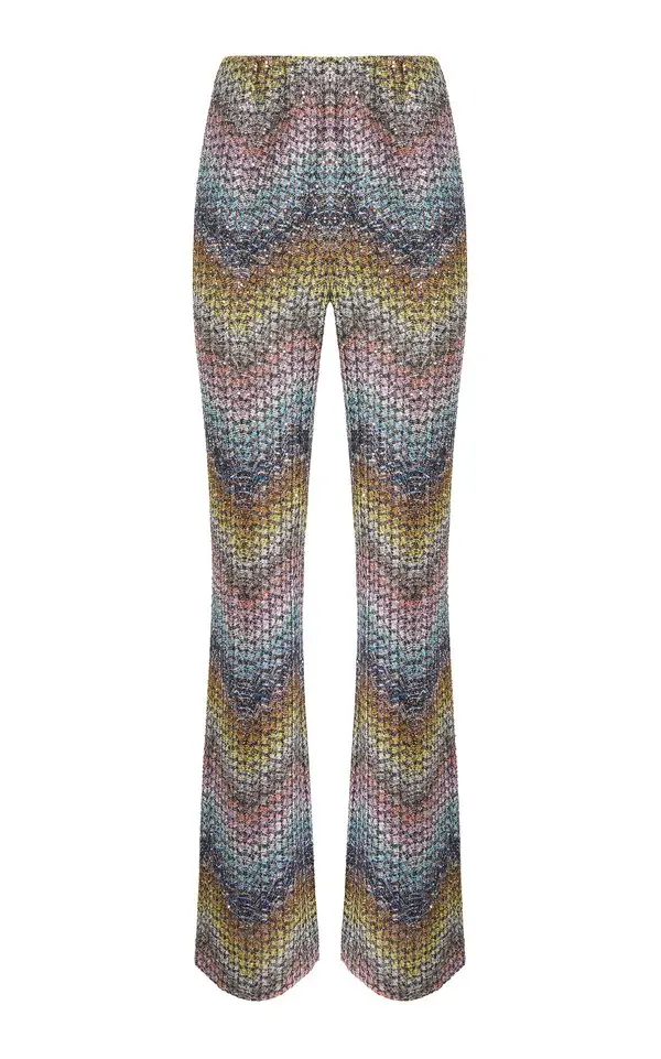 Missoni Chevron High-rise Flared Caperdoni-knit Trousers