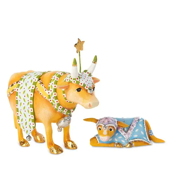 MACKENZIE-CHILDS Patience Brewster Nativity Cow & Calf Mini Figures, Set Of 2