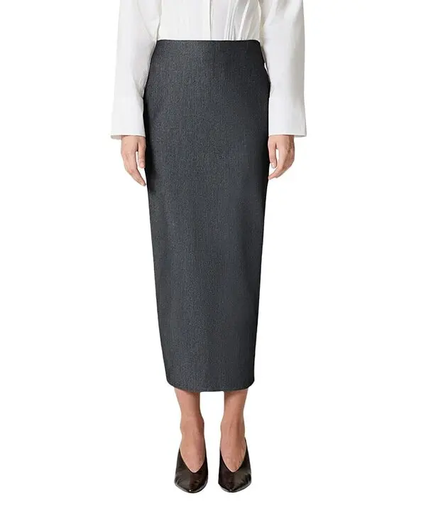 NOCTURNE Back Slit Tailored Maxi Skirt
