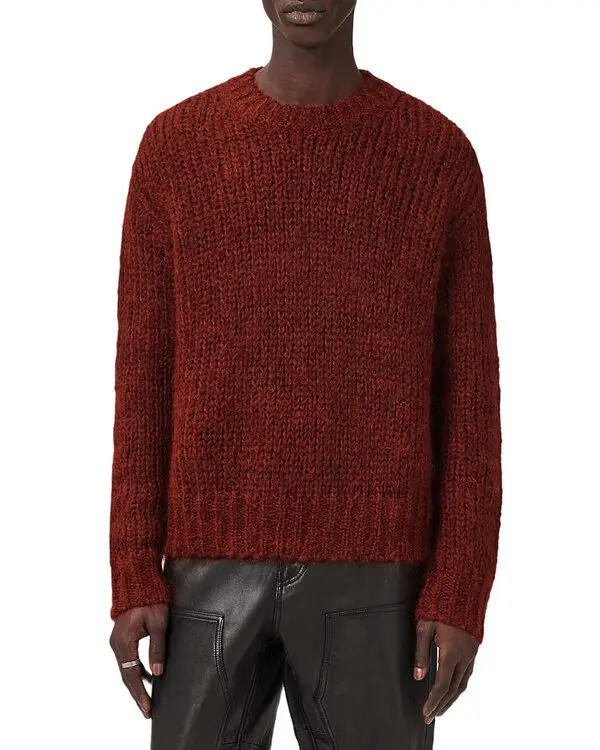 All Saints Myles Crew - Rust Red