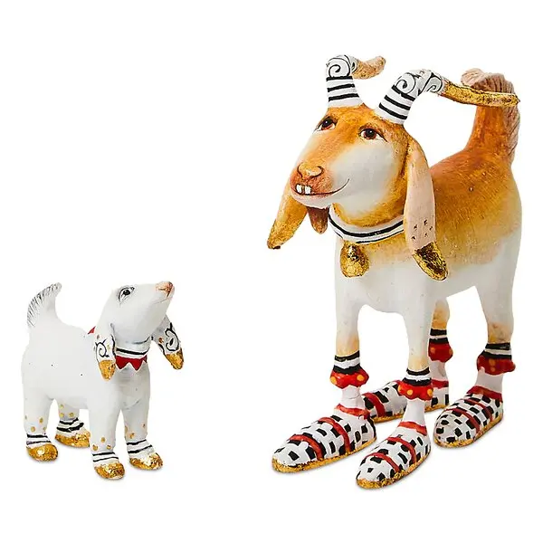 MACKENZIE-CHILDS Patience Brewster Mini Nativity Nathan & Noel Goat Figures, Set Of 2