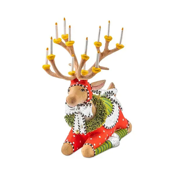 MACKENZIE-CHILDS Patience Brewster Dash Away Sitting Dasher Reindeer Figure