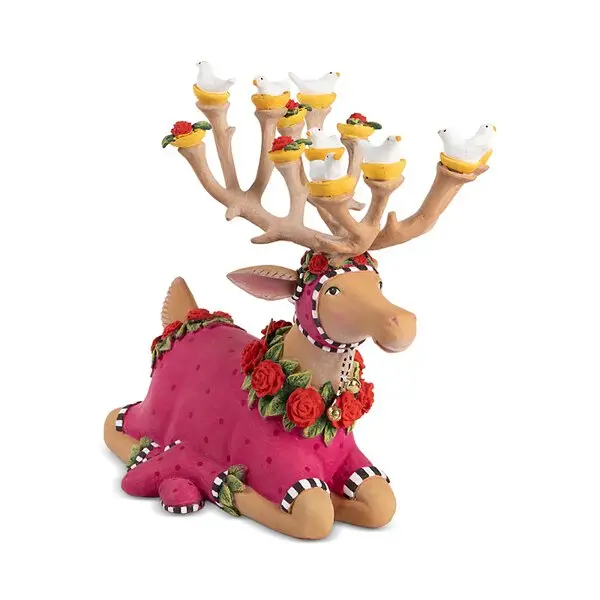 MACKENZIE-CHILDS Patience Brewster Dash Away Sitting Donna Reindeer Figure