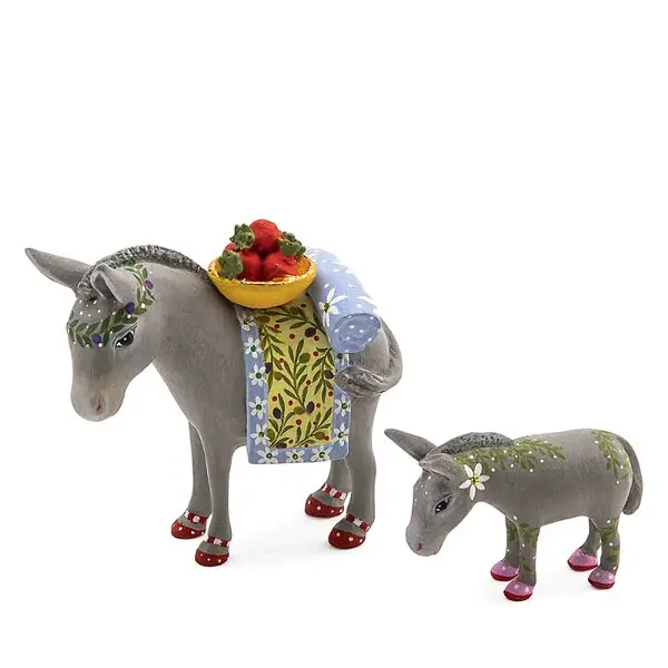 MACKENZIE-CHILDS Patience Brewster Nativity Mother & Baby Donkey Mini Figures, Set Of 2