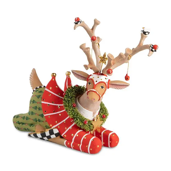 MACKENZIE-CHILDS Patience Brewster Dash Away Sitting Prancer Reindeer Figure