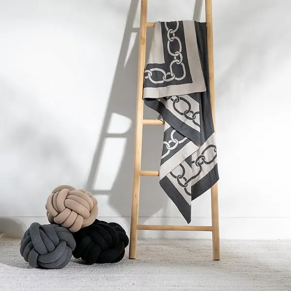 PINK LEMONADE Links Throw Blanket - Dark Grey
