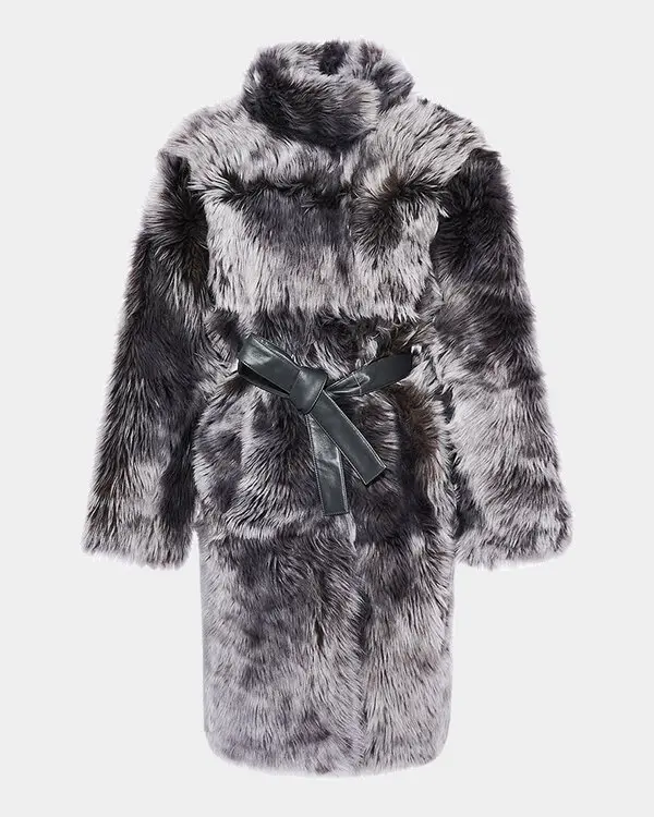 YVES SALOMON Belted Reversible Toscana Lamb Shearling Coat