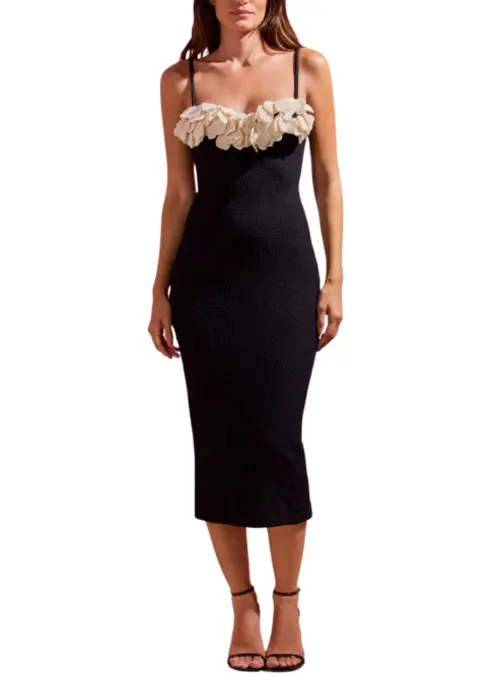 PatBO Breeze Jacquard Colorblock Midi Dress