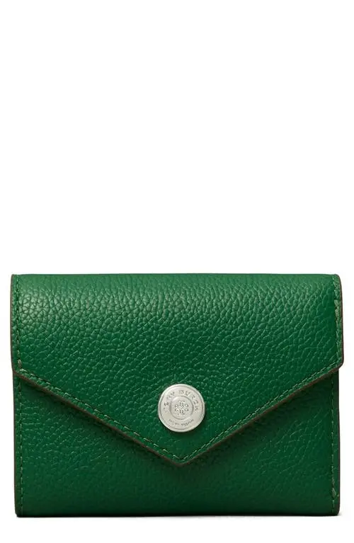 Tory Burch Small Pebble Leather Envelope Trifold Wallet