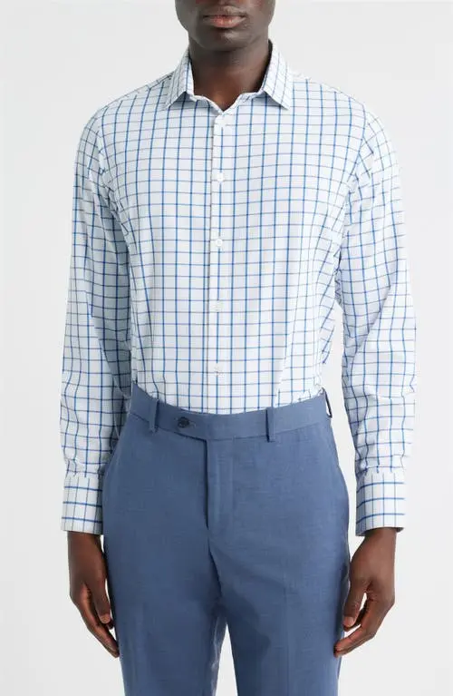 Mizzen+main Leeward Trim Fit Windowpane Performance Button-up Shirt