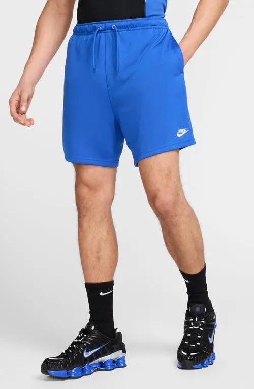 Nike Club Flow Mesh Athletic Shorts - Game Royal/white