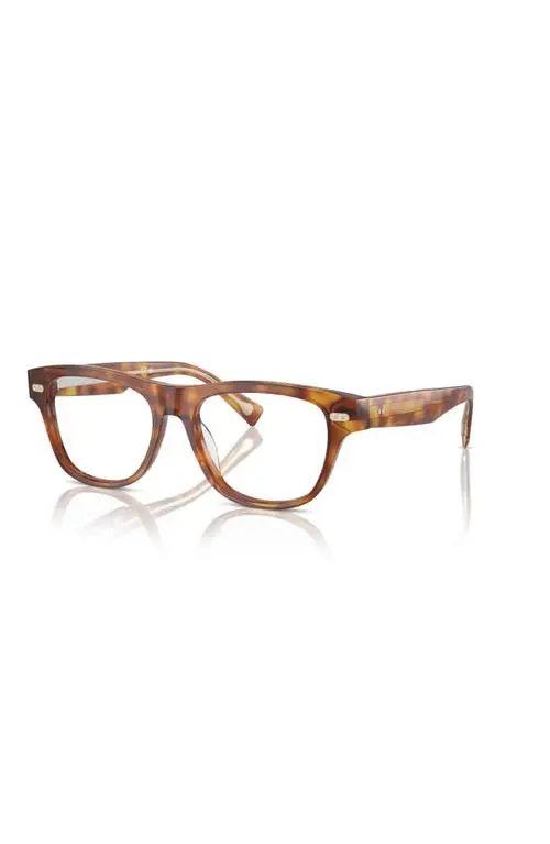 Brunello Cucinelli 54mm Rectangle Optical Glasses - Tortoise