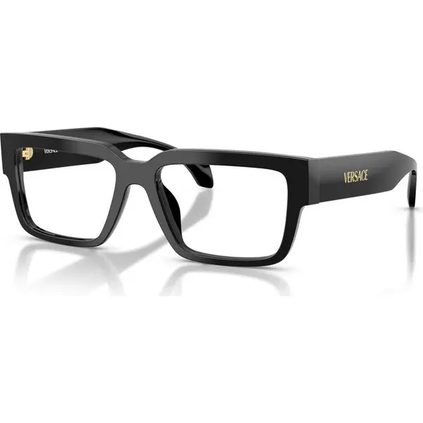 Versace 53mm Rectangle Optical Glasses - Black