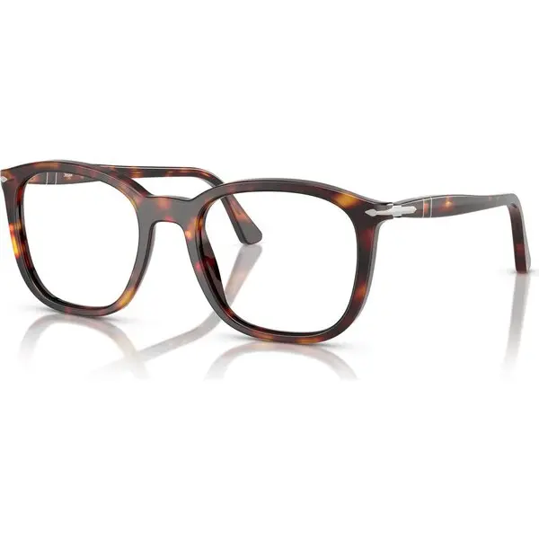 Persol 52mm Rectangle Optical Glasses - Tortoise