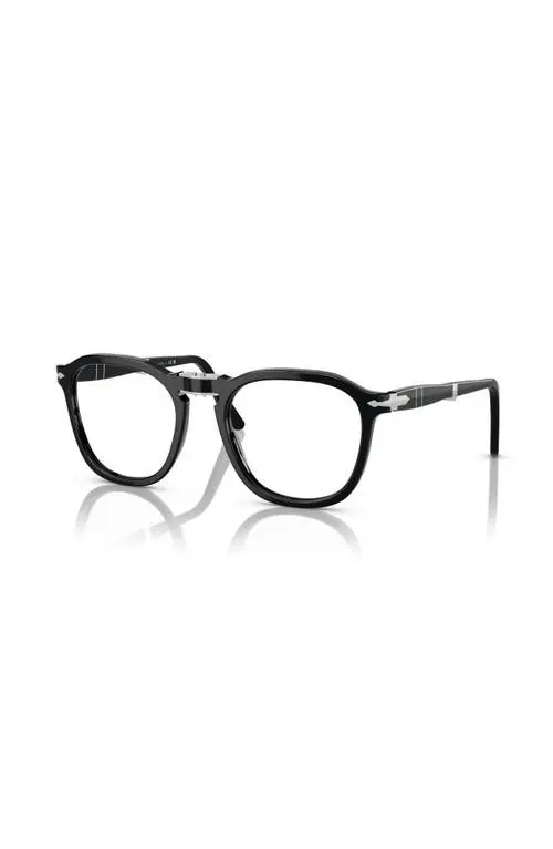 Persol 52mm Square Optical Glasses - Black