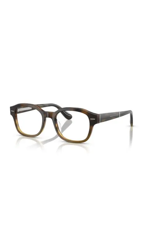 Brunello Cucinelli 50mm Rectangle Optical Glasses - Dark Tortoise