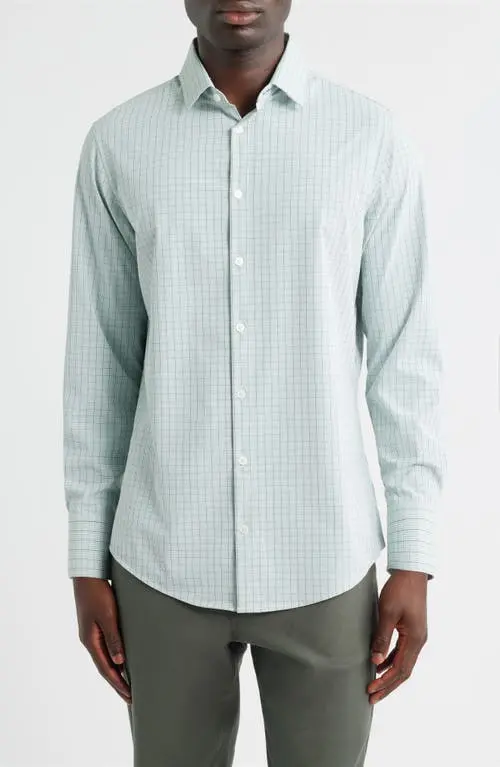 Mizzen+main Leeward No Tuck Trim Fit Plaid Performance Button-up Shirt