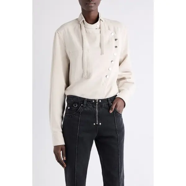 Isabel Marant Tess Cotton Twill Moto Top
