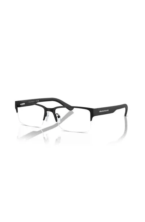 Armani Exchange 53mm Rectangle Optical Glasses - Black
