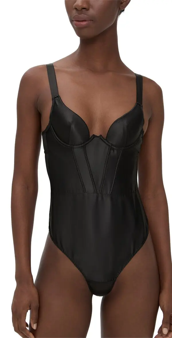 Bluebella Verona Luxury Satin Wired Push-up Thong Bodysuit
