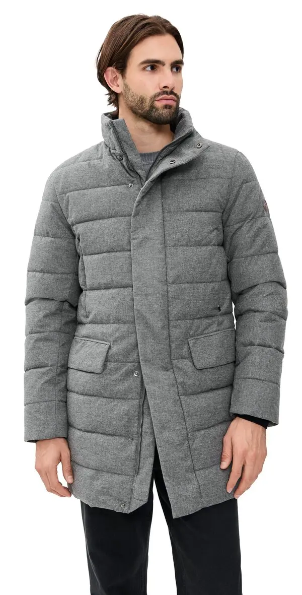 SAVE THE DUCK Gordon Wool Coat - Mid Grey Melange