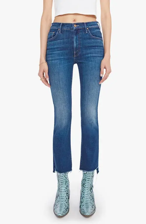 MOTHER The Insider High Waist Step Frayed Hem Crop Jeans