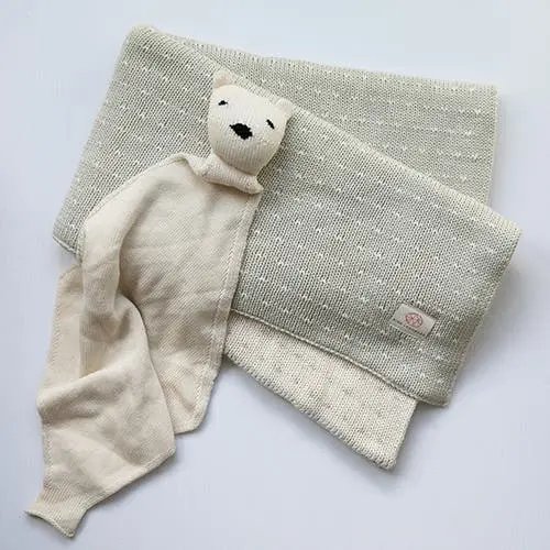 PINK LEMONADE Dainty Dots Baby Blanket And Lovie Set - Mint