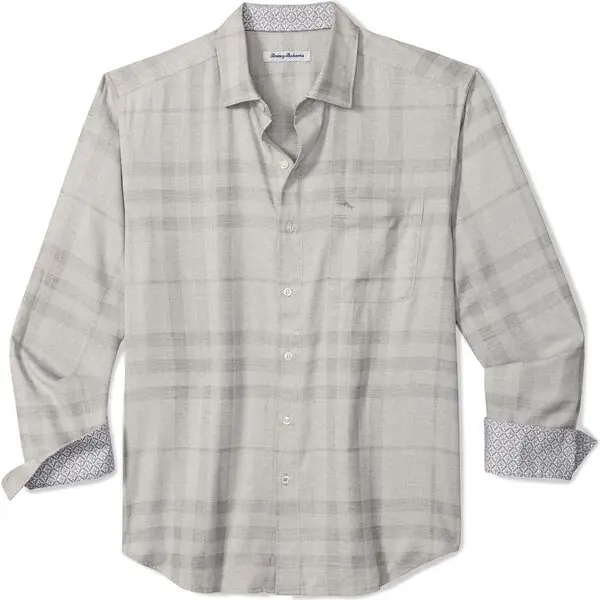 Tommy Bahama Silver Mist Plaid Button-up Shirt