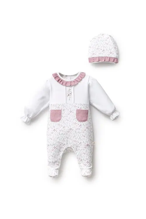 MOI NOI Gingham Flower Ruffle Set