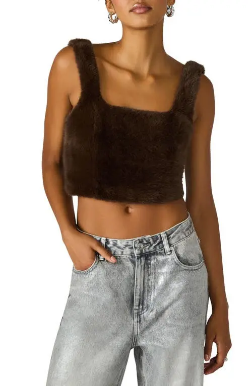 Steve Madden Hannia Faux Fur Crop Tank