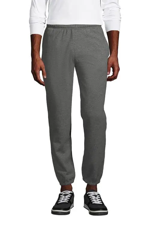 LANDS' END Serious Sweats High Pile Lined Pant - Pewter Heather