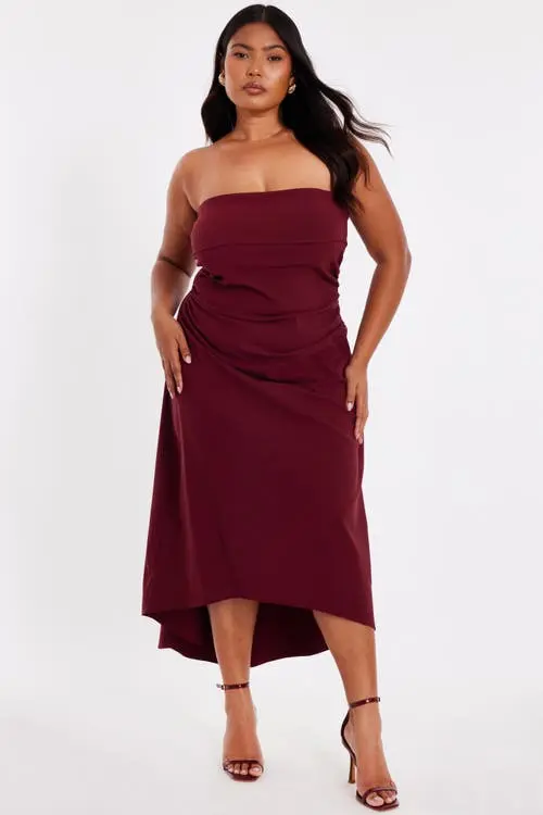 QUIZ Crepe Bandeau Midi Dress