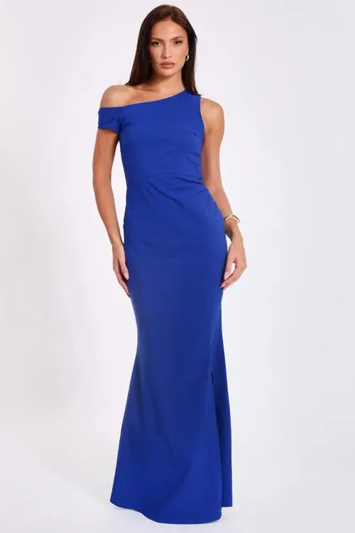 QUIZ Bengaline Strap Off Shoulder Wrap Maxi Dress