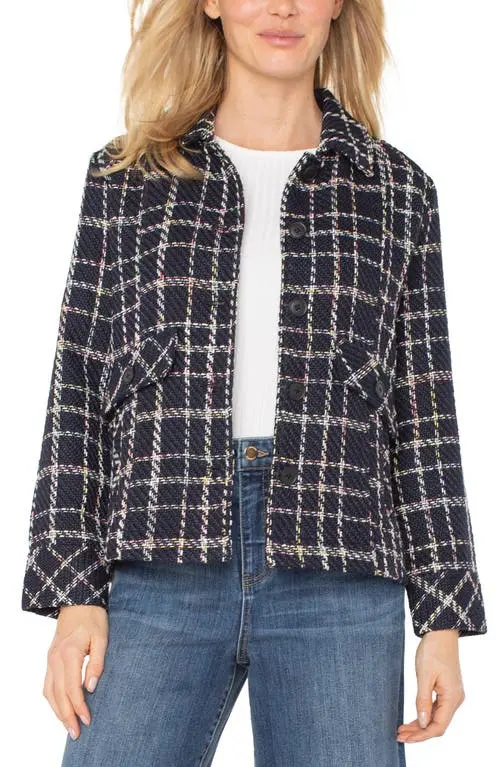 LIVERPOOL Windowpane Pleated Back Jacket