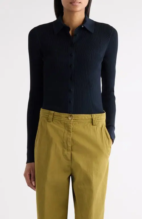 Dries Van Noten Tielt Ribbed Cardigan - Navy