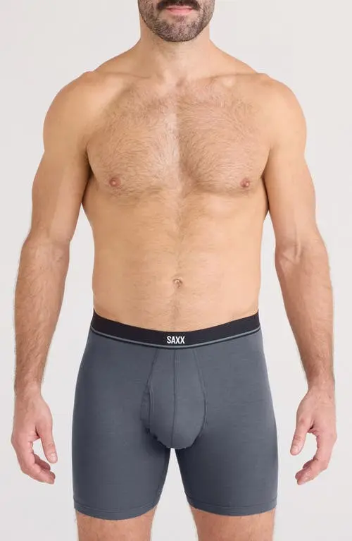 SAXX Essential Assorted 3-pack Cotton Blend Boxer Briefs - Black/turbulence/maritime