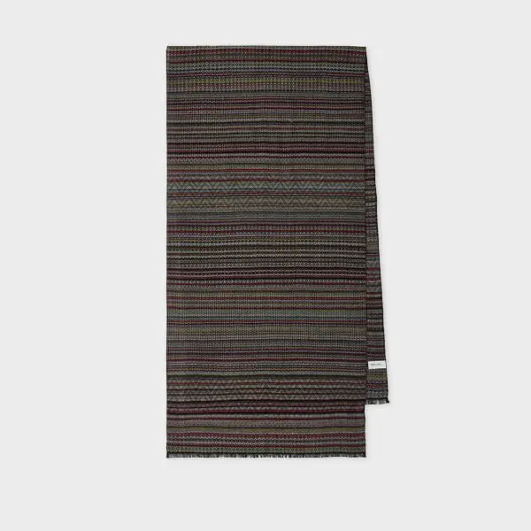 Paul Smith Signature Stripe' Geo Wool-silk Scarf