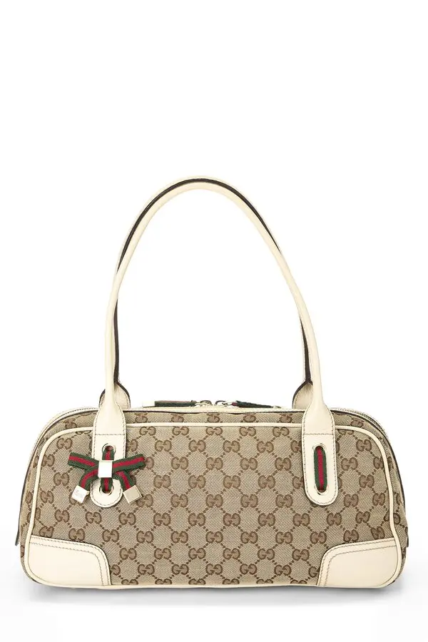 Gucci White Original Gg Canvas Princy Handbag