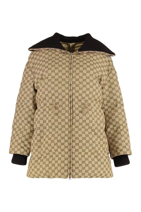Gucci Down Jacket In Gg Fabric