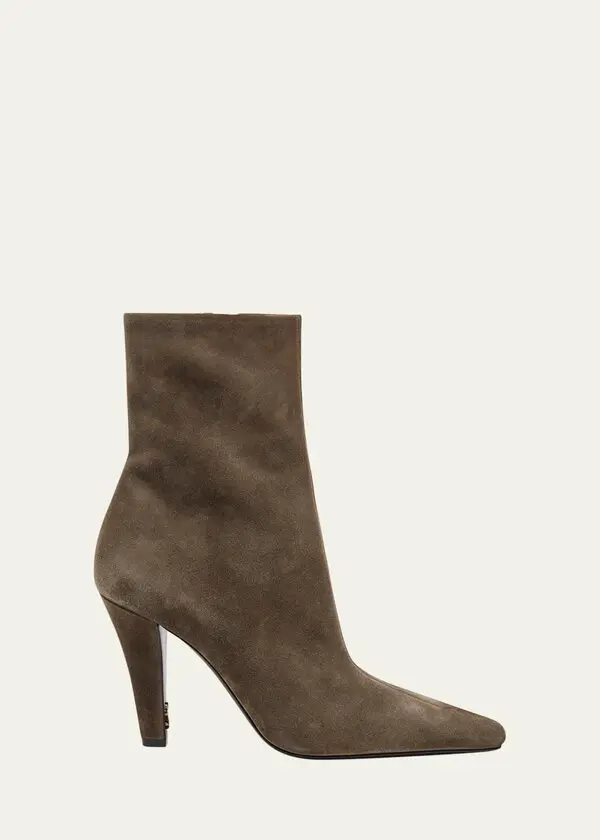 Saint Laurent 95mm Jill Suede Ankle Booties