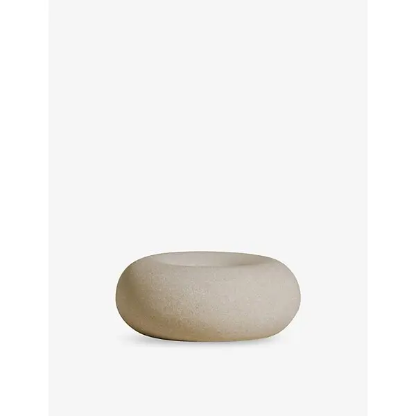 THE WHITE COMPANY Sandstone Pebble Dinner Candle 6.5cm
