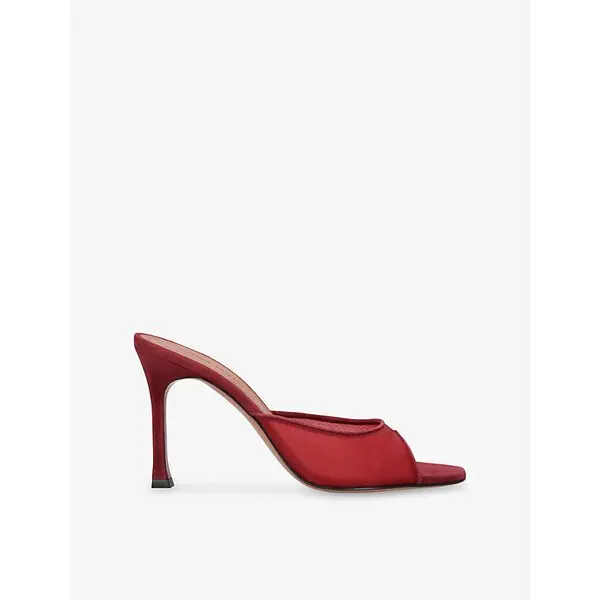 Amina Muaddi Alexa 95 Mesh Heeled Mules