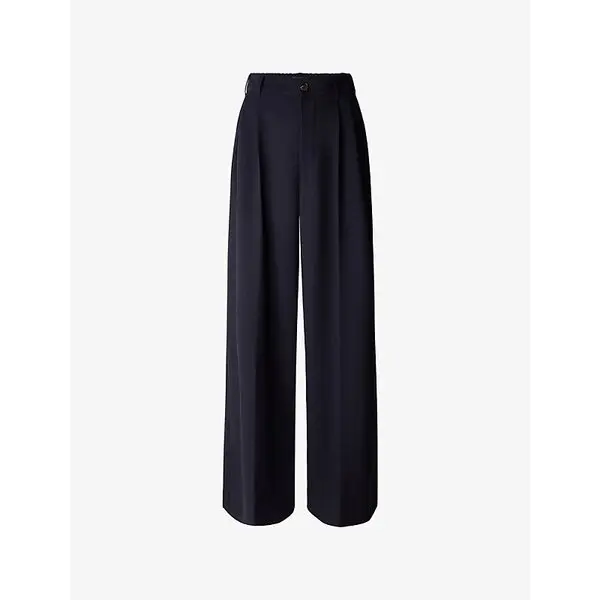 Soeur Frejus Wide-leg High-rise Wool-twill Trousers