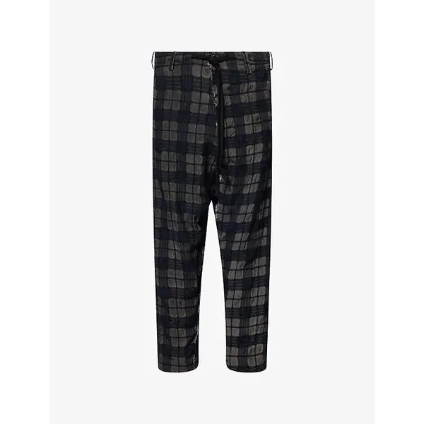 UMA WANG Perch Checked Wool Blend Trousers