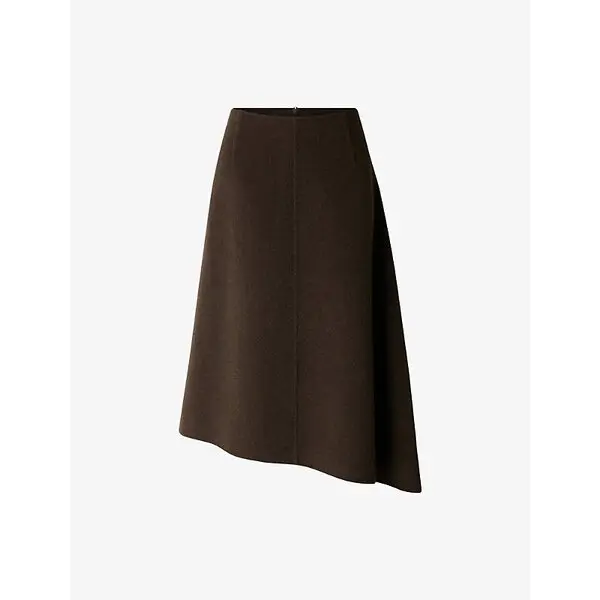 Soeur Geneve Asymmetric-hem Wool-blend Midi Skirt