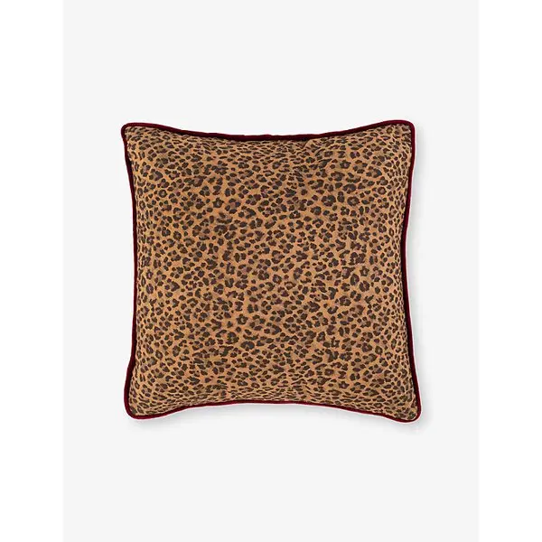 ANNA + NINA Leopard-print Cotton Cushion