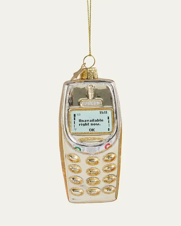 VONDELS Golden Cellphone Christmas Ornament