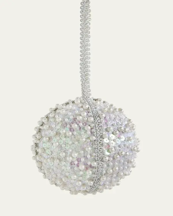 SUDHA PENNATHUR Silver Pearly Ball Ornament