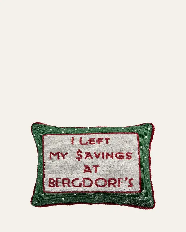 SUDHA PENNATHUR I Left My $avings At Bergdorf's Beaded Pillow