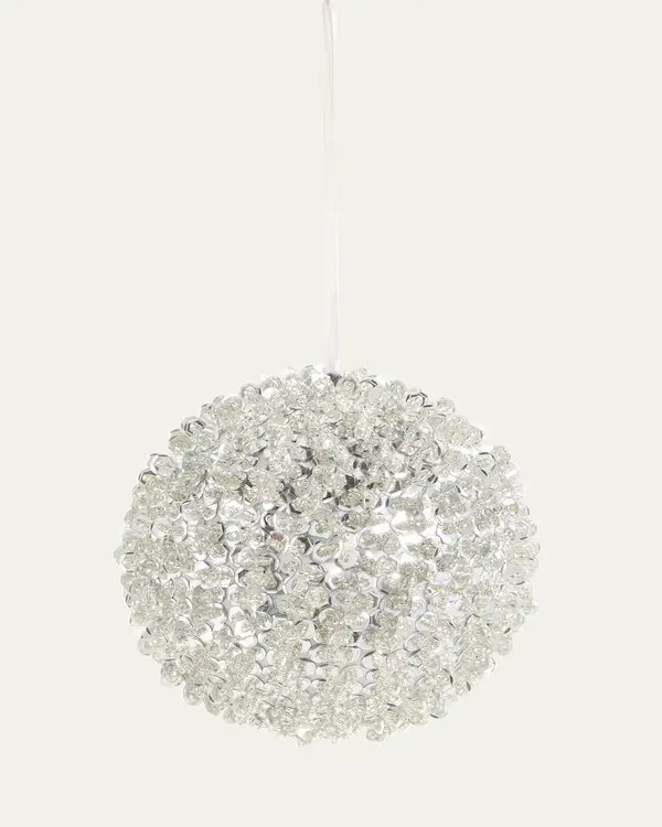 SUDHA PENNATHUR Sequin And Bead Silver Ball Ornament